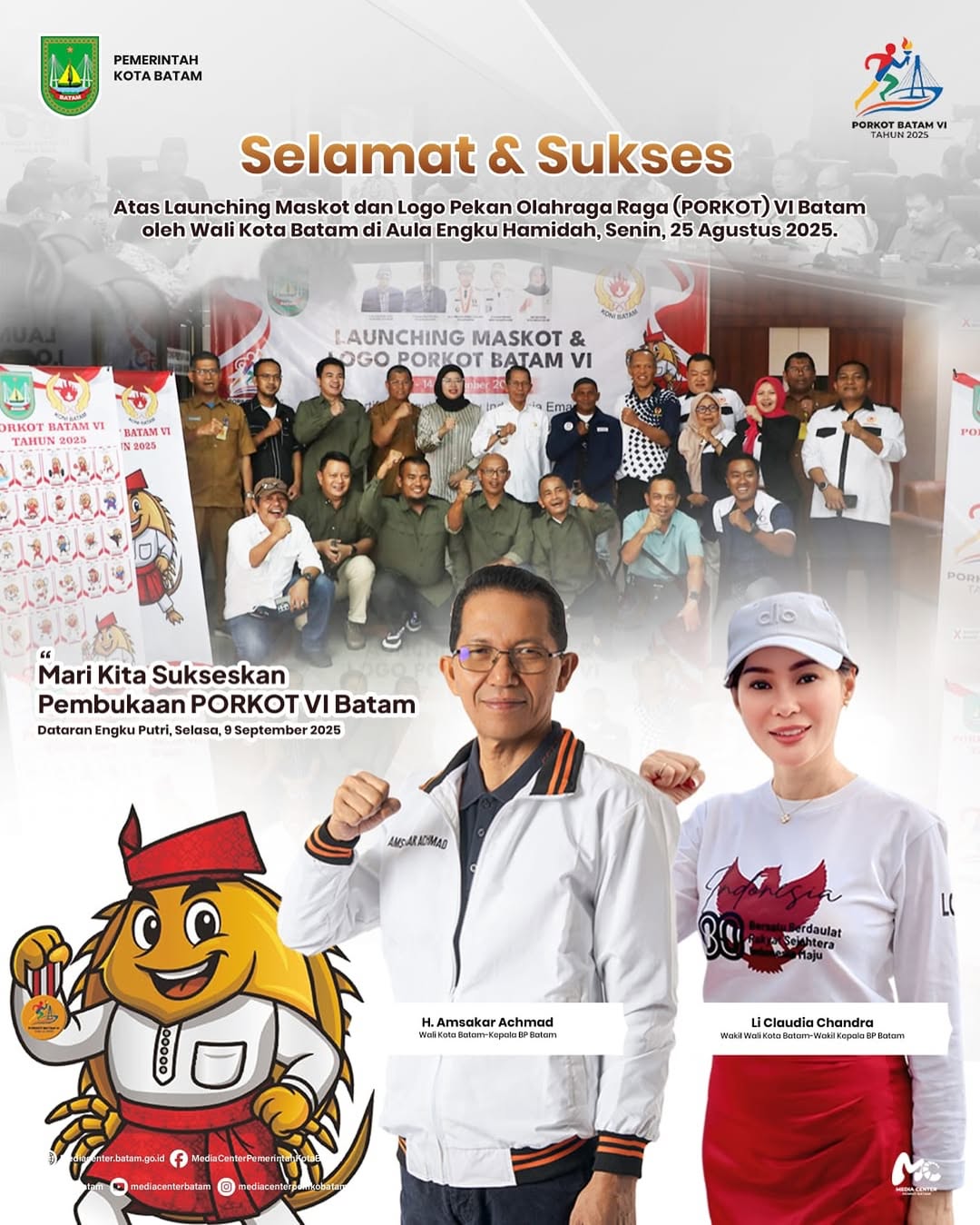 Selamat dan sukses atas launching Maskot dan Logo Pekan Olahraga ...